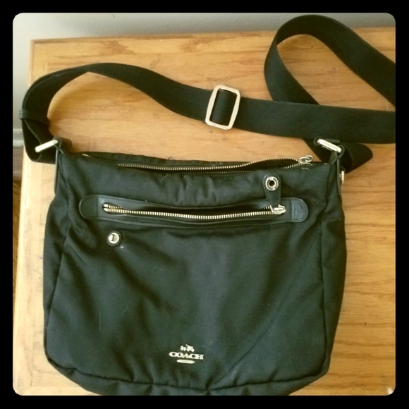 Coach | Bags | Coach Nylon Blackgold Crossbody Purse 3552 | Poshmark
